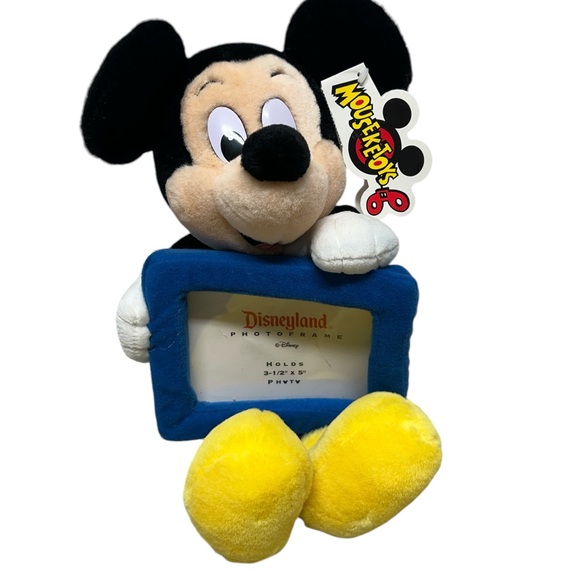 Disney | Toys | Rare Disneyland Mickey Mouse Plush Photo Frame 35x5 Nwt ...